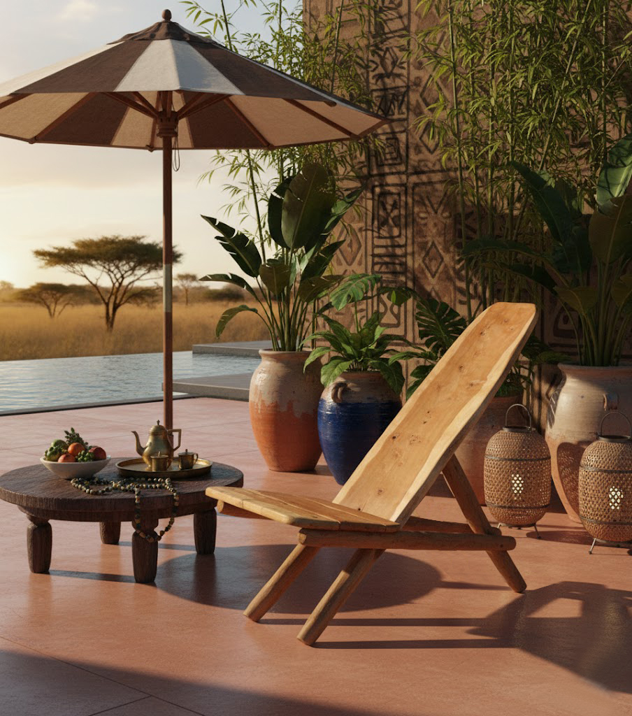 Handcarved Vintage Beach Chair - Benú Handmade Ethnic Creations