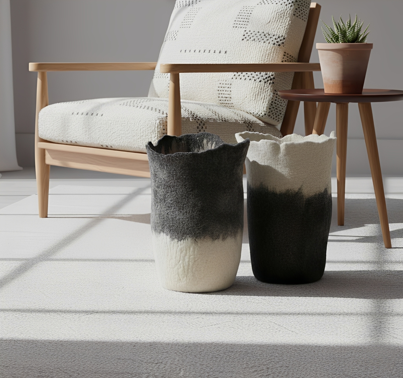 Eclipse Felt Vase - Handmade Wool Decor - Benú Handmade Ethnic Creations